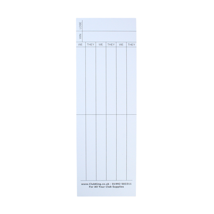 Whist Scorecards - 500 per Pack